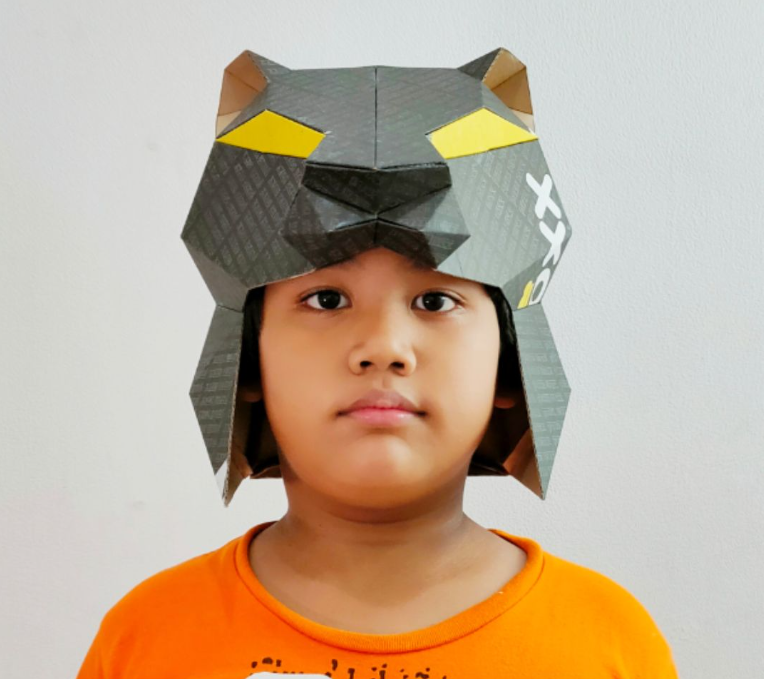 Cardboard Tiger Helmet Templates