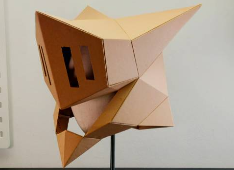 Cardboard Knight helmet with sharp horns Templates