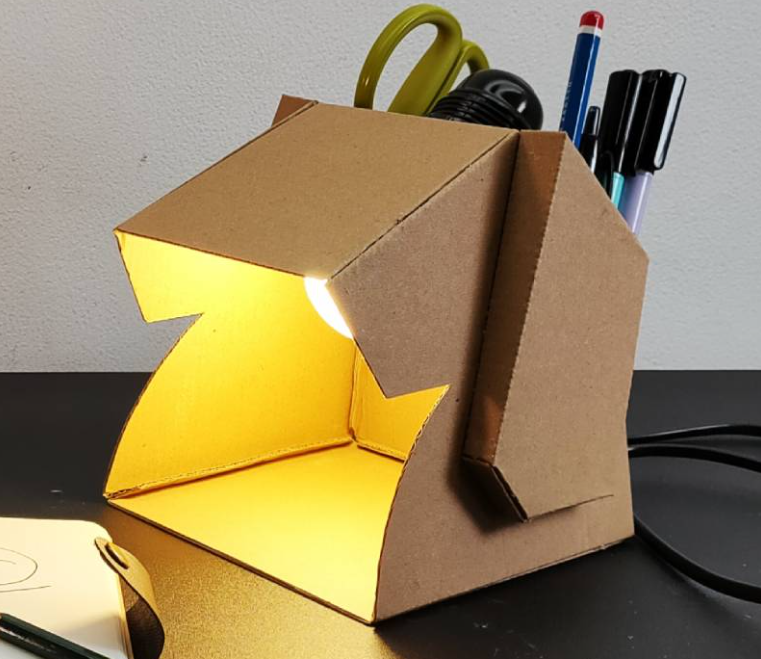 Puppy Shaped Cardboard Desk Lamp Templates