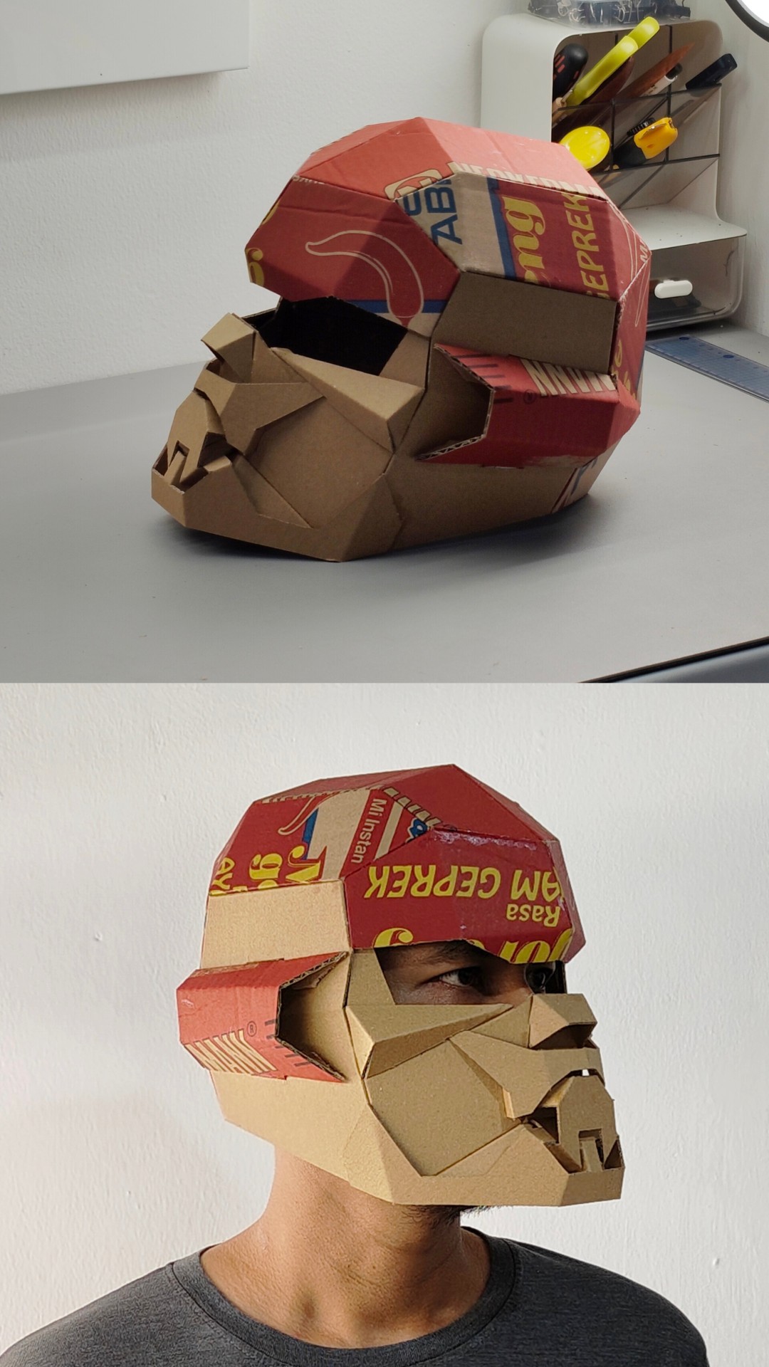 Skull Face Cardboard Robot Face Helmet Templates
